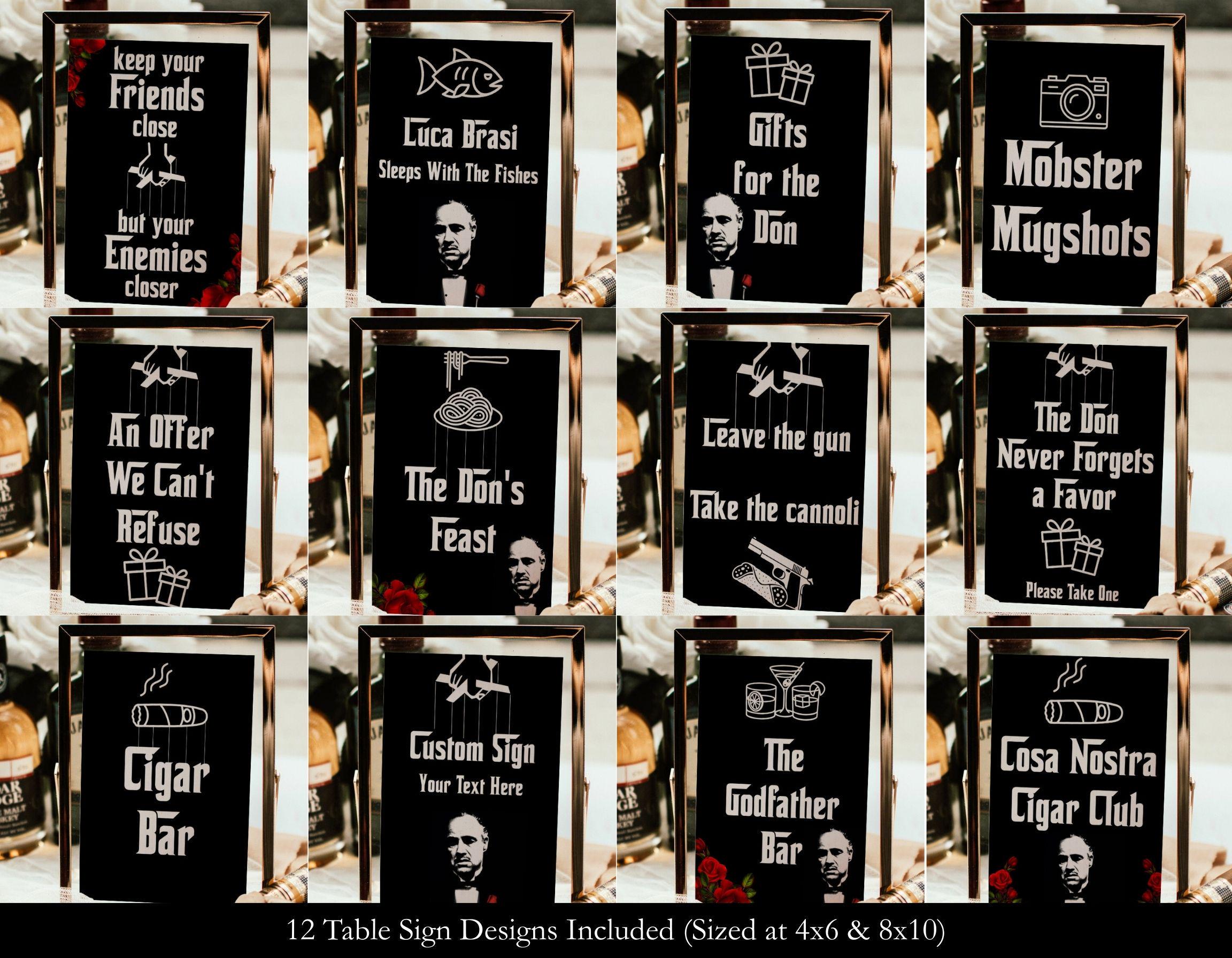 Vintage Gangster Party Signs - Mob Party Table Signs - Gangster Party ...