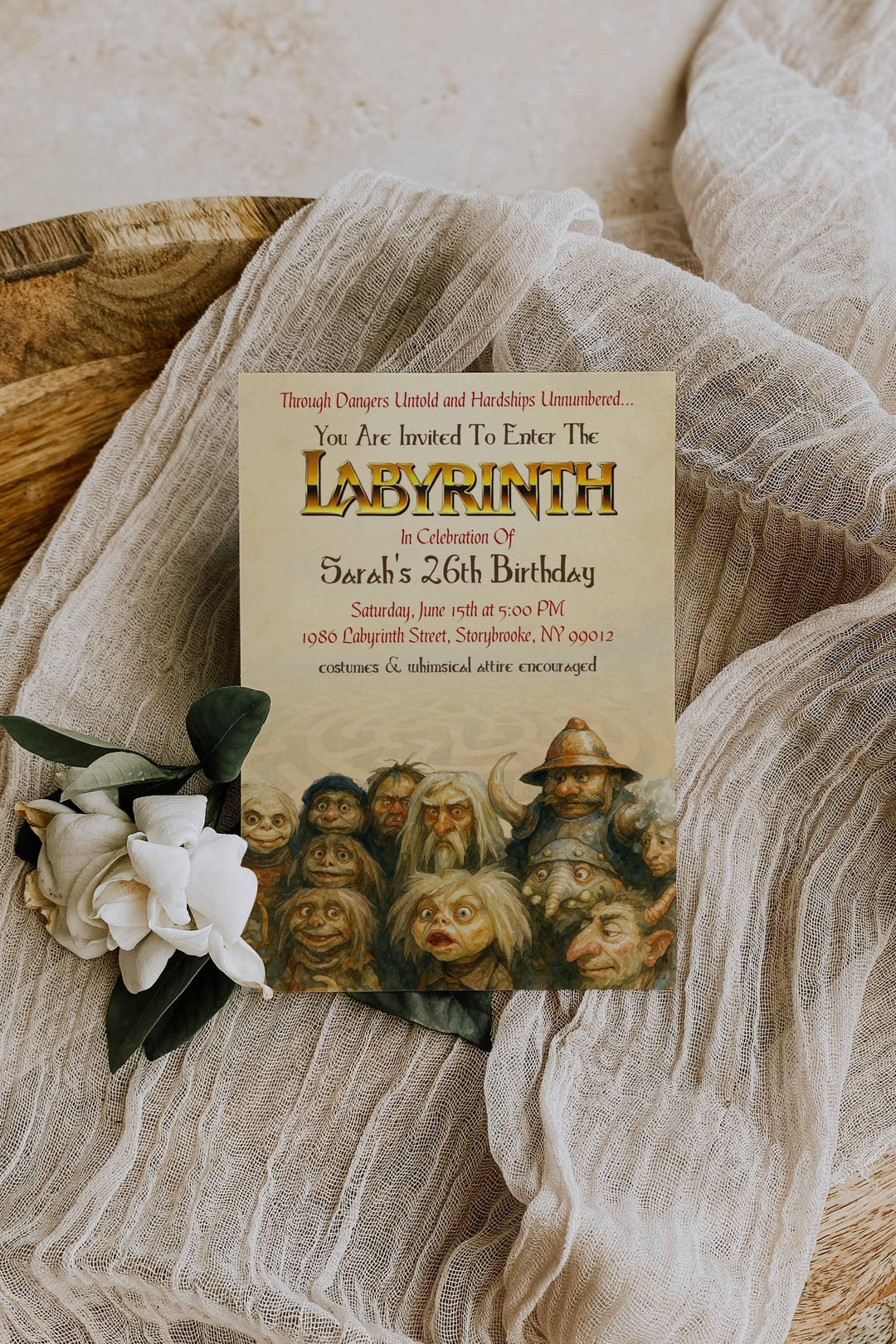 Labyrinth Invitation - Fantasy Movie Invitation - Labyrinth Movie Film ...