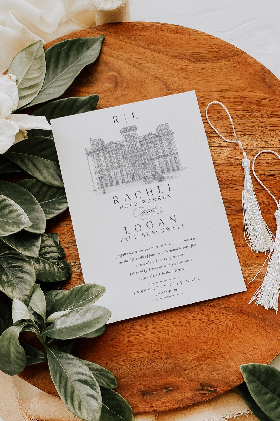 Jersey City City Hall Wedding Invitation - Jersey City Courthouse ...