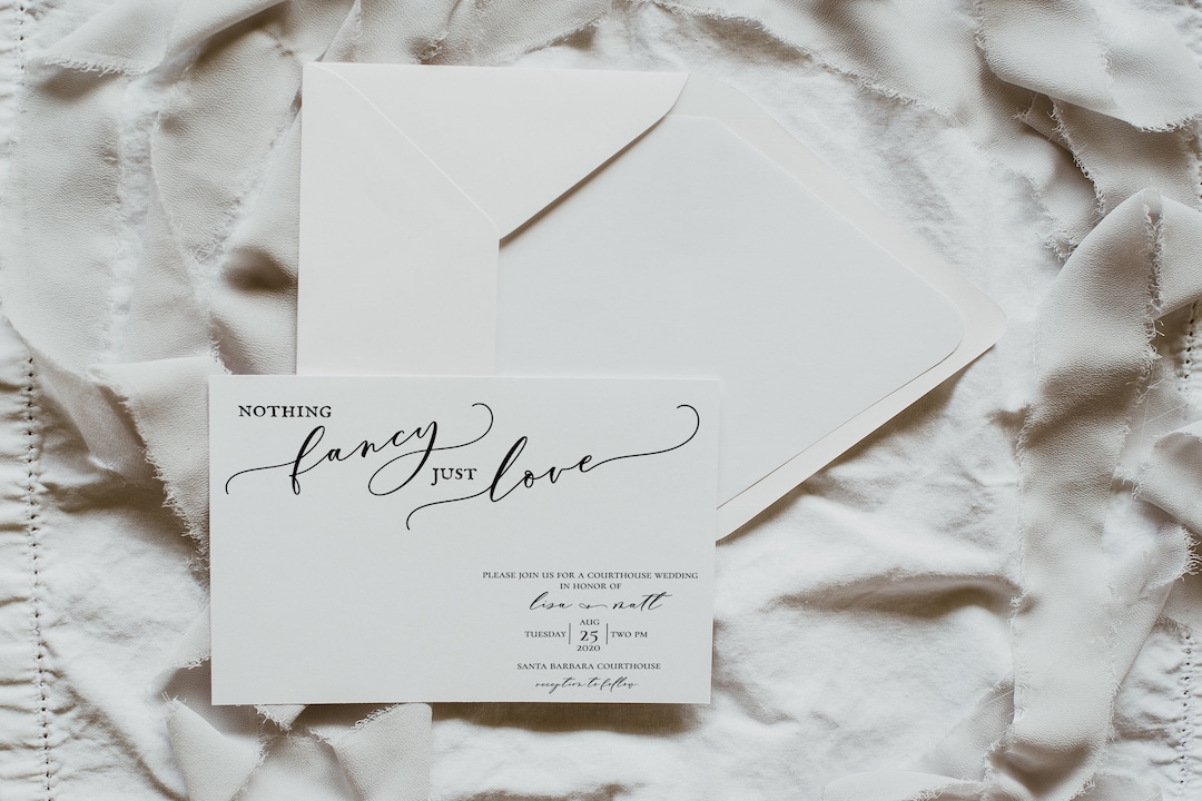 Courthouse Wedding Invitation - Simple Small Intimate Wedding ...