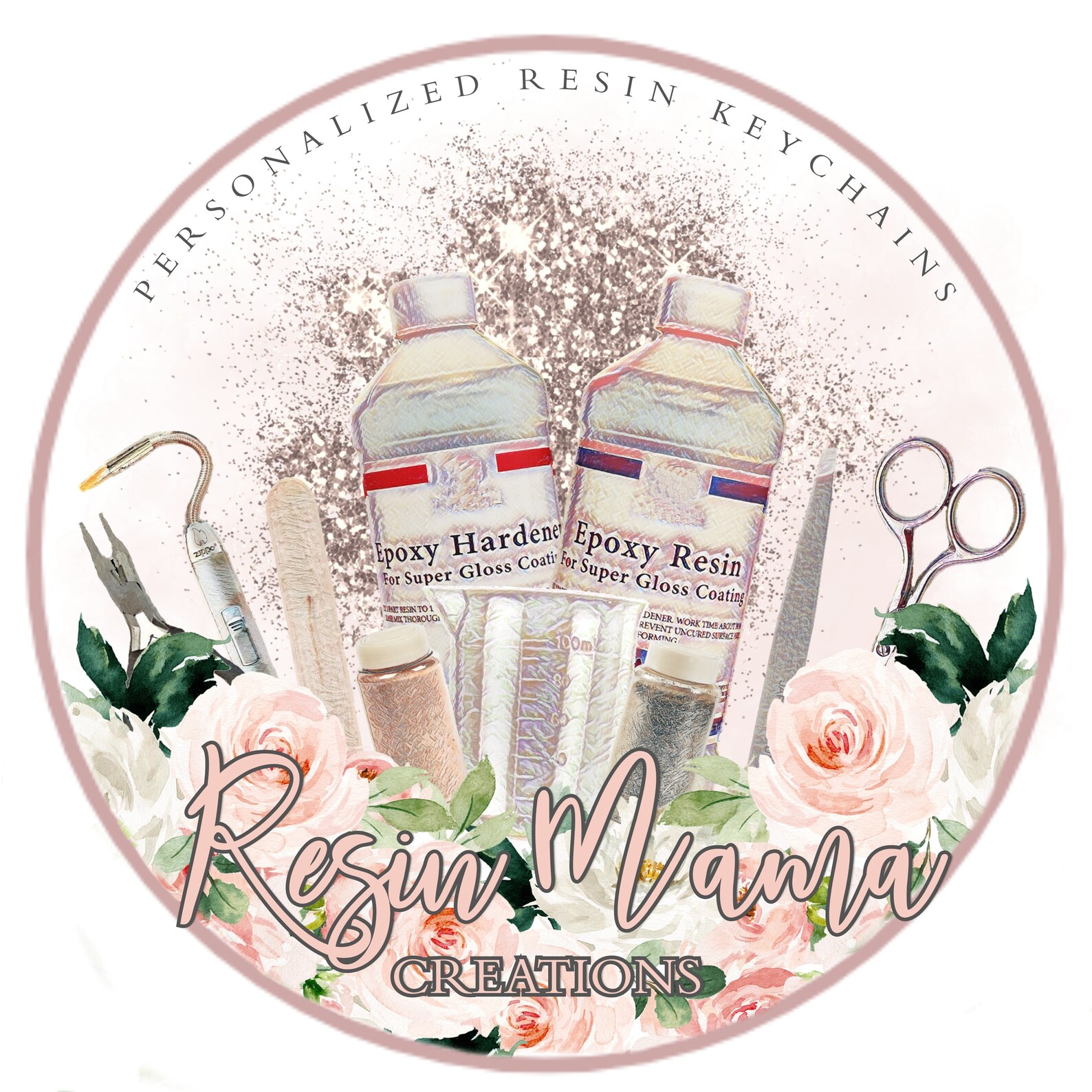 Floral Resin Business Logo - Resin Jewelry Business Logo - Resin ...