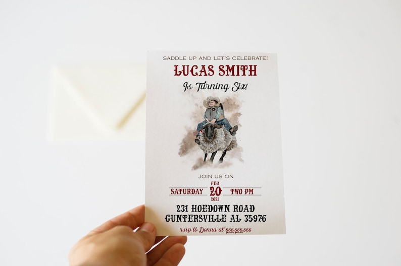Bull Riding Birthday Invitation Rodeo Birthday Invitation | Etsy