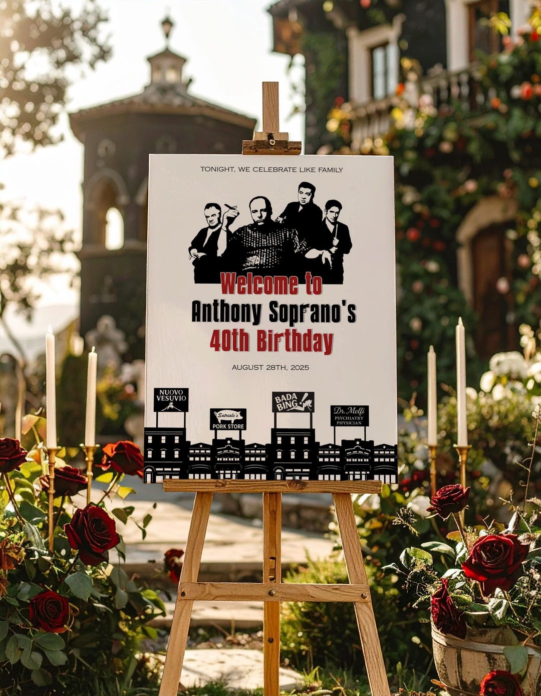 Mob Family Theme Welcome Sign - Gangster Birthday Sign - Men's Birthday ...