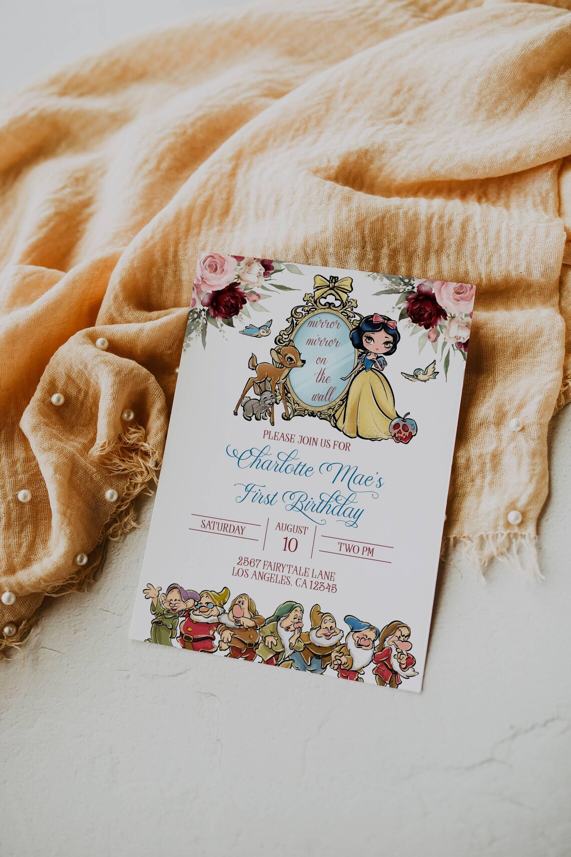 Snow White Invitation - Snow White Birthday Invite - Kids Snow White ...