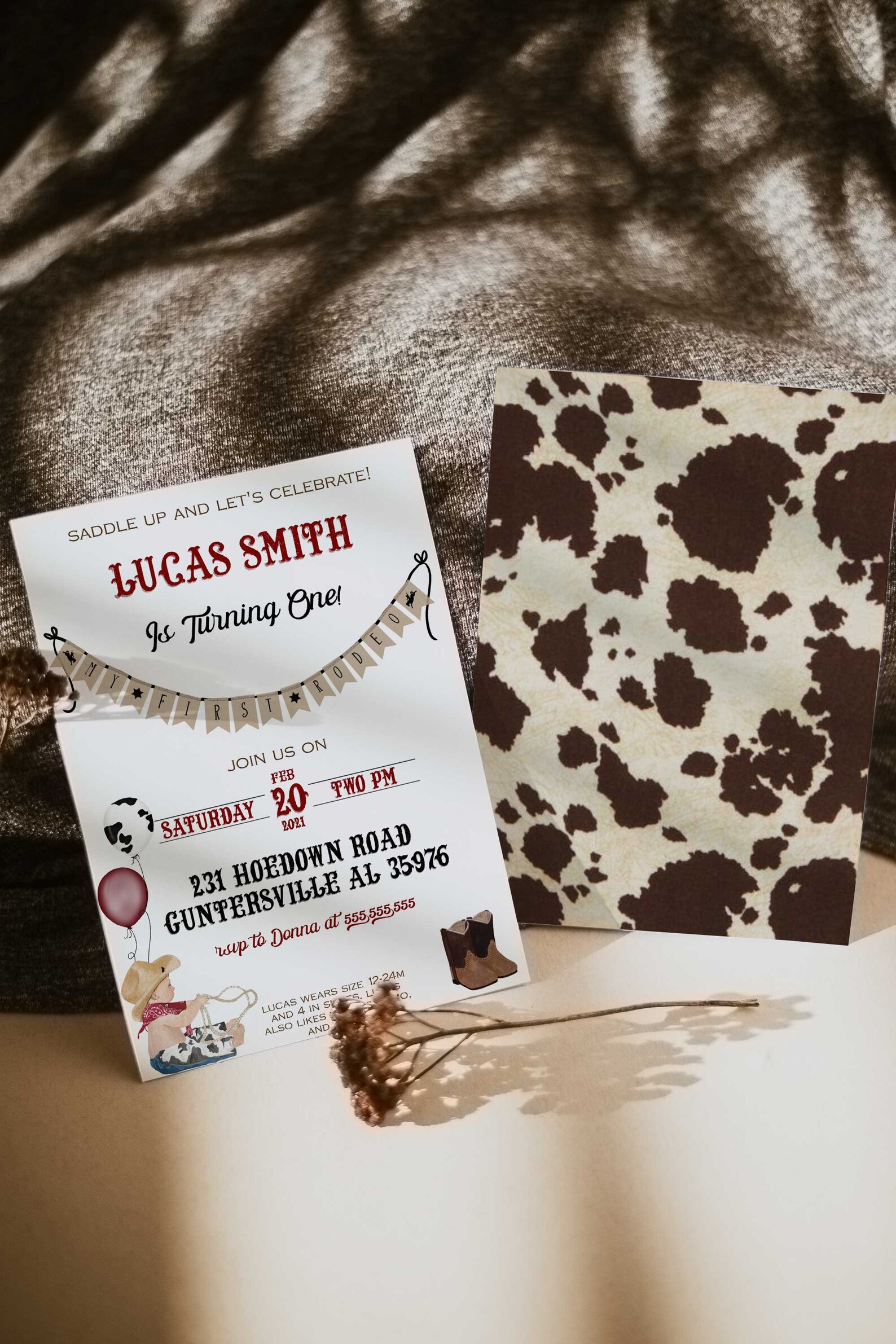 My First Rodeo Birthday Invitation - Cowboy Birthday Invitation ...