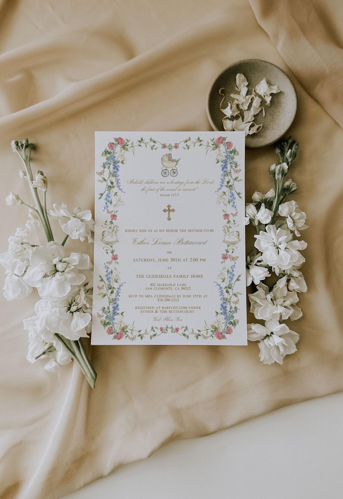 Religious Baby Shower Invitation - Christian Baby Shower Invitation ...