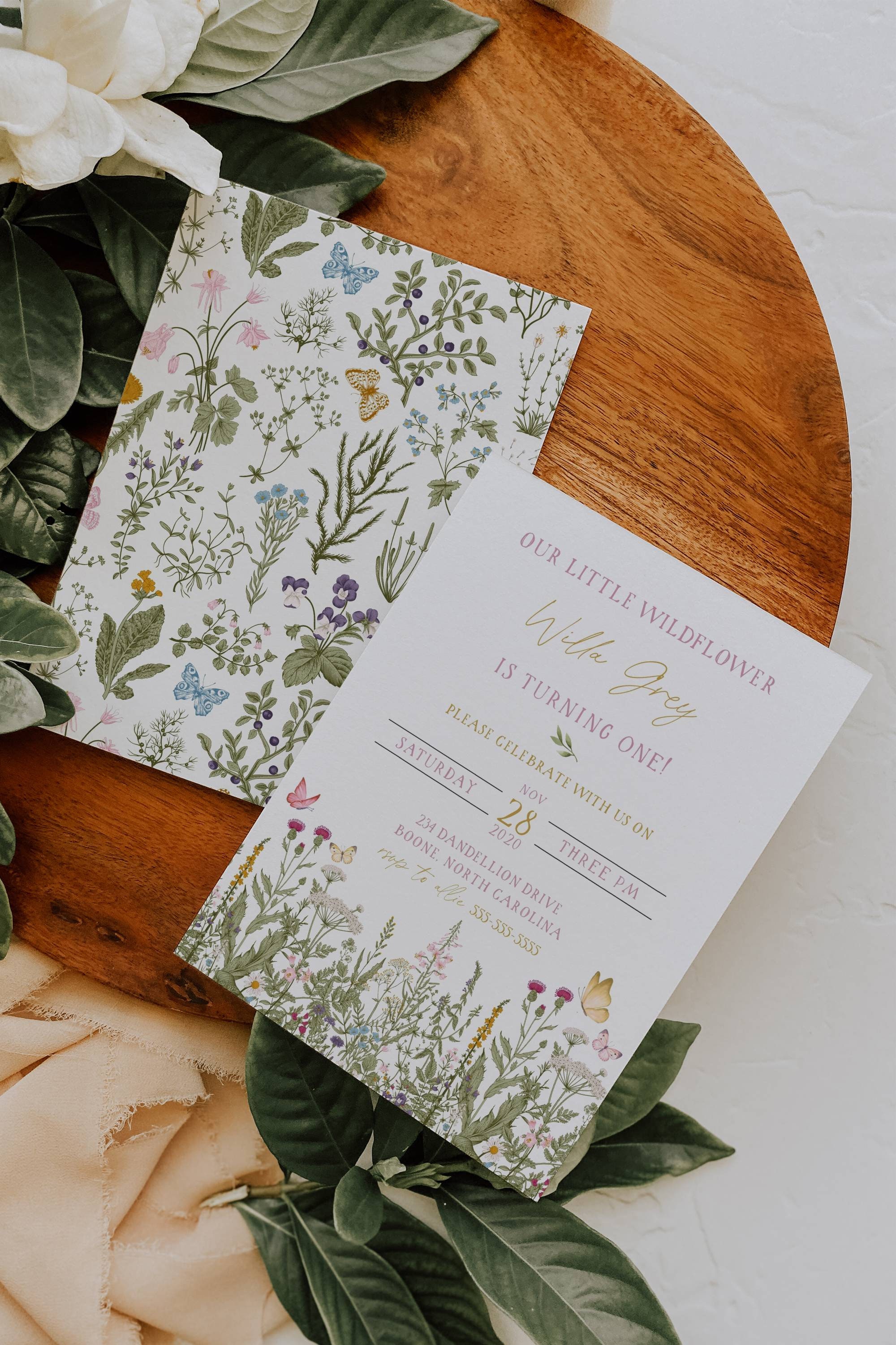 Wildflower Birthday Invitation Our Little Wildflower Party | Etsy