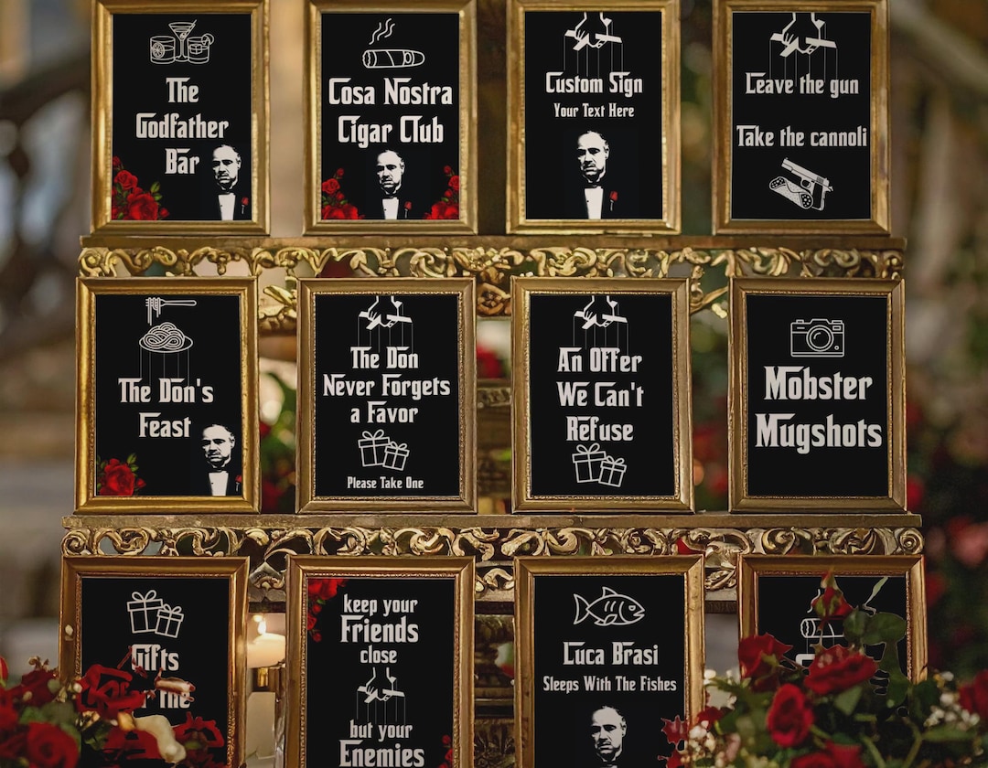 Vintage Gangster Party Signs - Mob Party Table Signs - Gangster Party ...