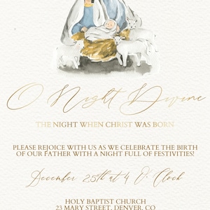 Religious Christmas Invitation - Church Christmas Party Invitation ...
