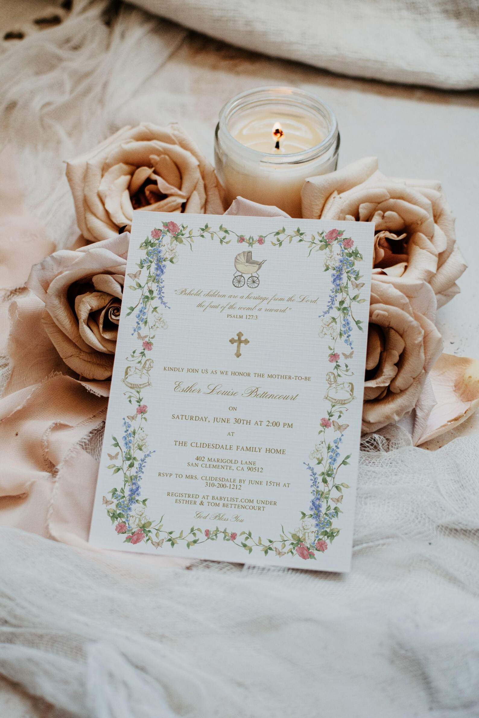 Religious Baby Shower Invitation - Christian Baby Shower Invitation ...