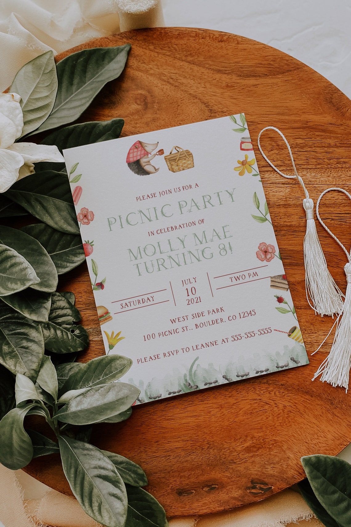 Picnic Party Invitation - Picnic Theme Birthday Invitation - Simple ...