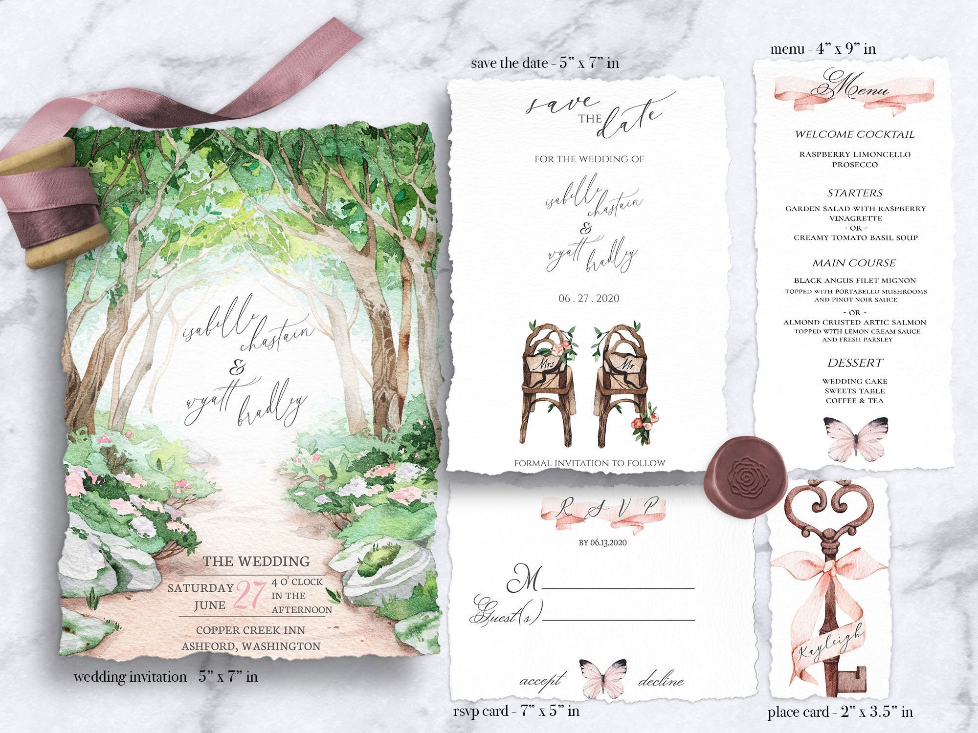 Enchanted Forest Wedding Invitation Suite Garden Wedding - Etsy