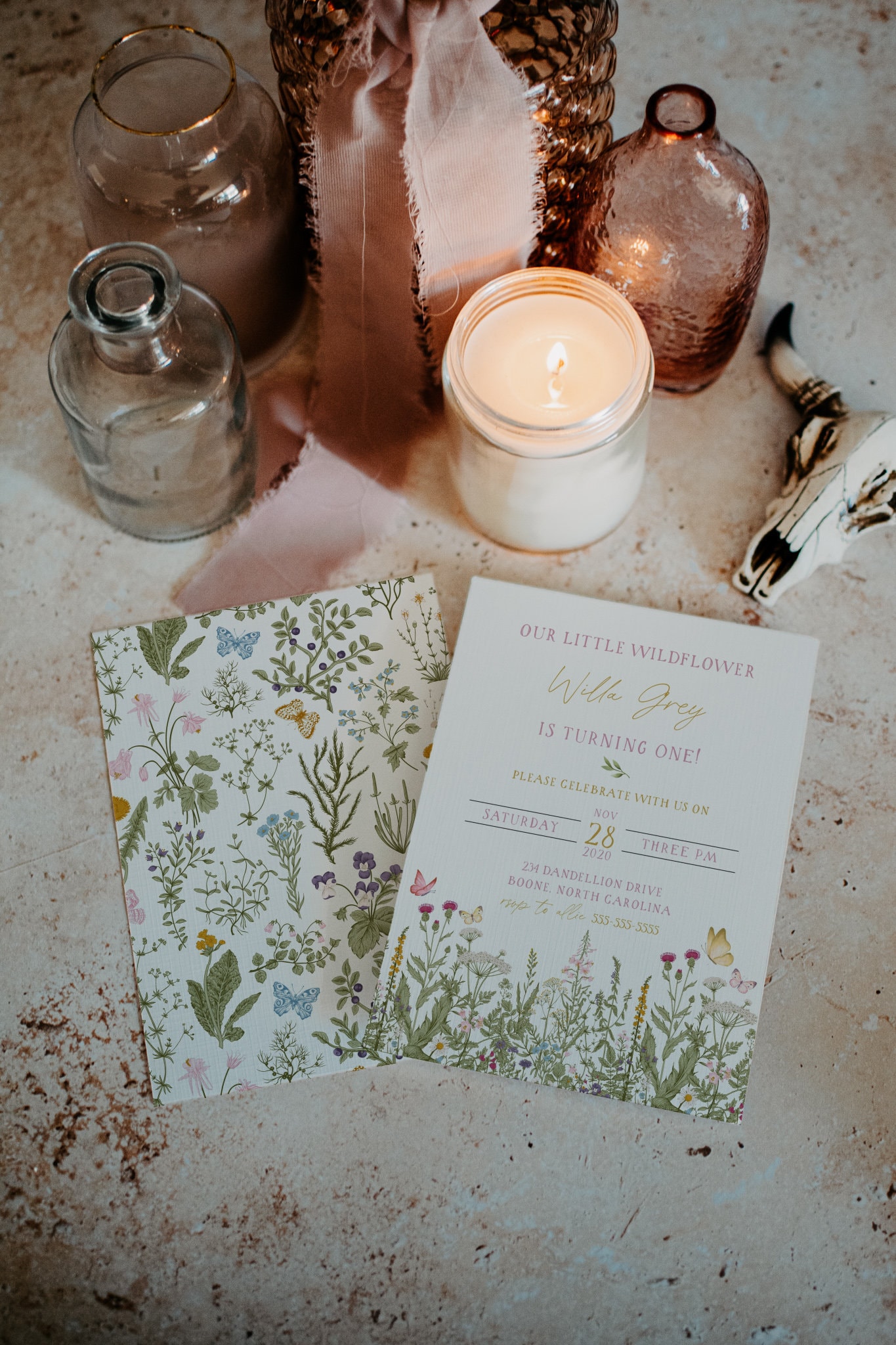Wildflower Birthday Invitation - Our Little Wildflower Party Invitation ...