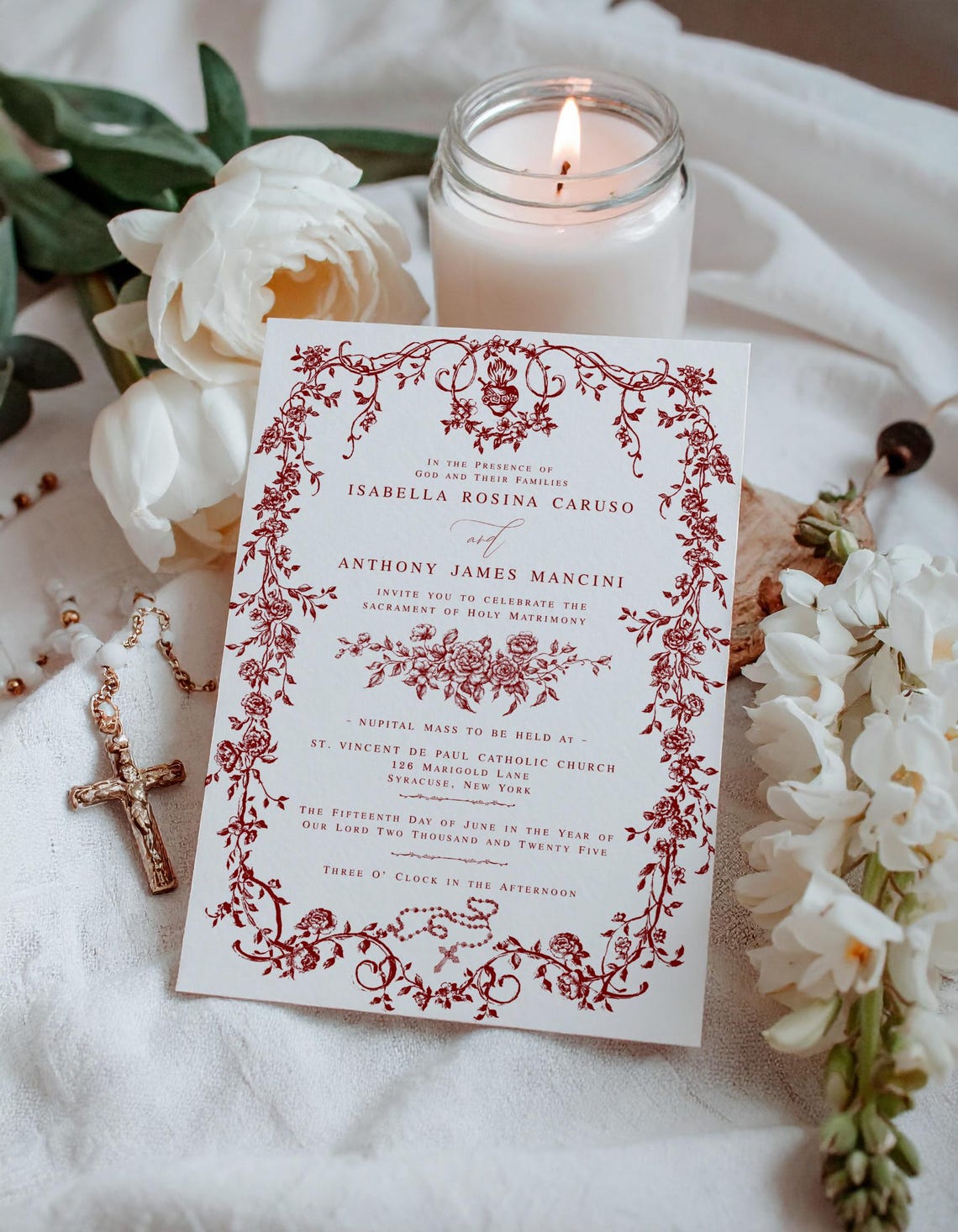 Sacred Heart Wedding Invitation - Catholic Wedding Invitation ...