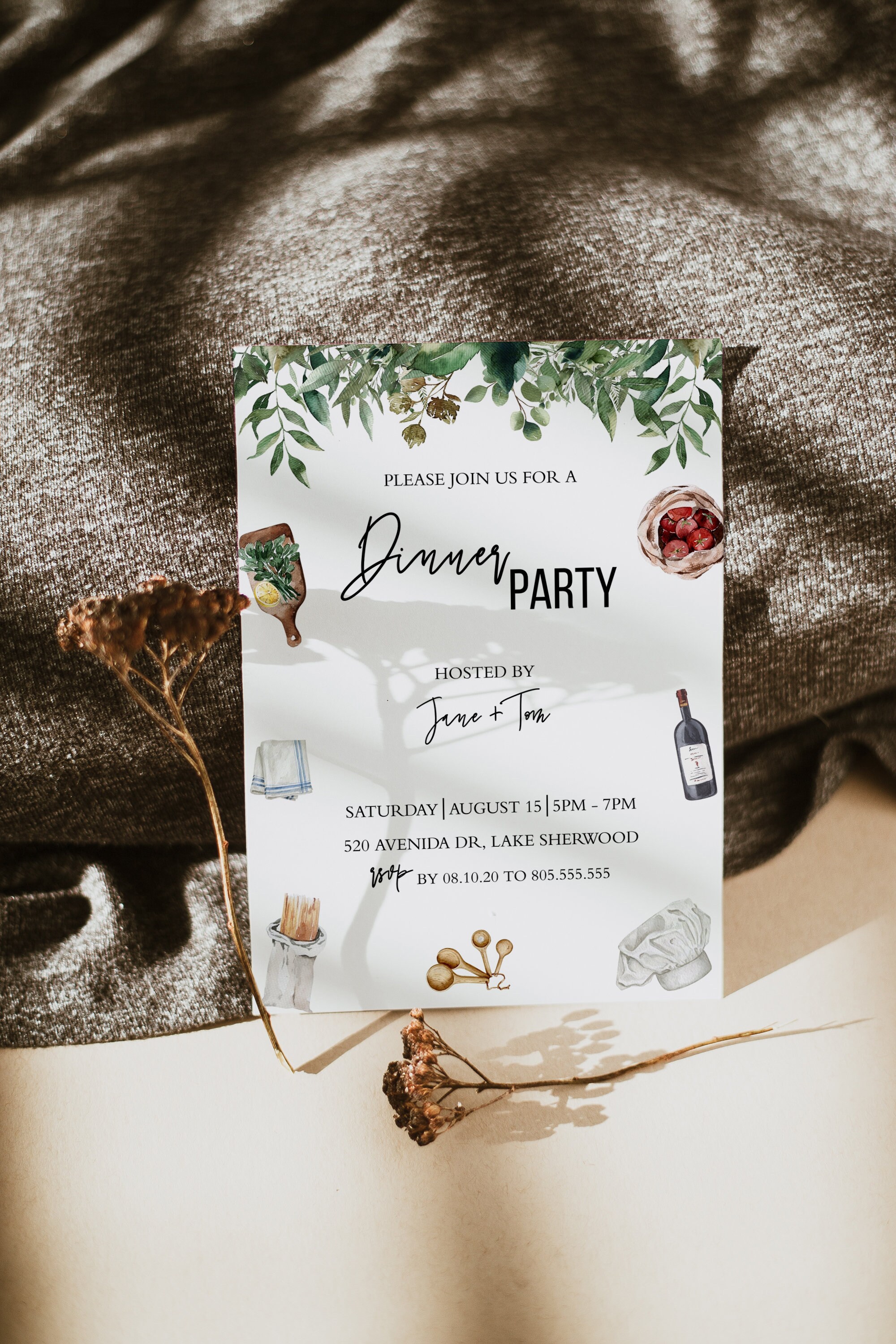 Dinner Party Printable Invitation Housewarming Dinner Party | Etsy