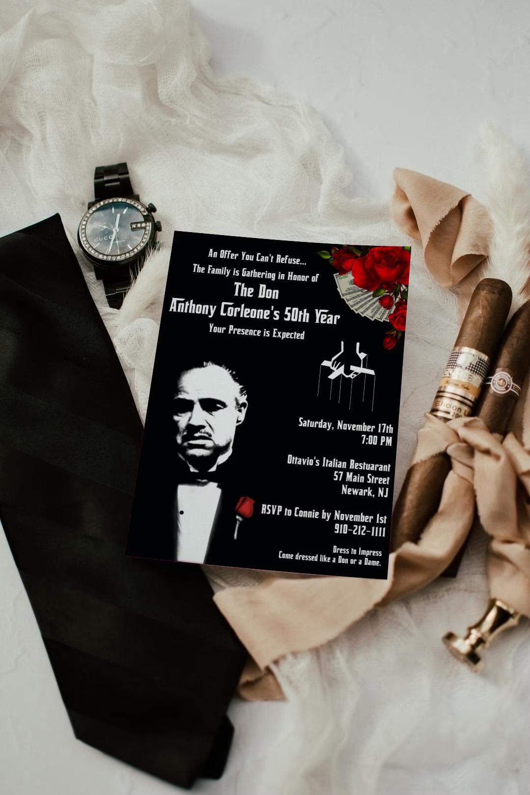 Gangster Birthday Invitation - Mob Party Birthday Invitation - Gangster ...