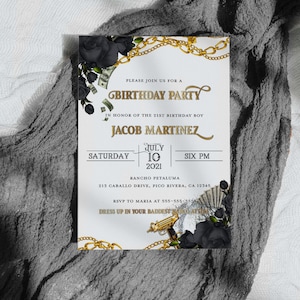 Narco Birthday Invitation - Mens Narco Invitation - Gangster Birthday ...