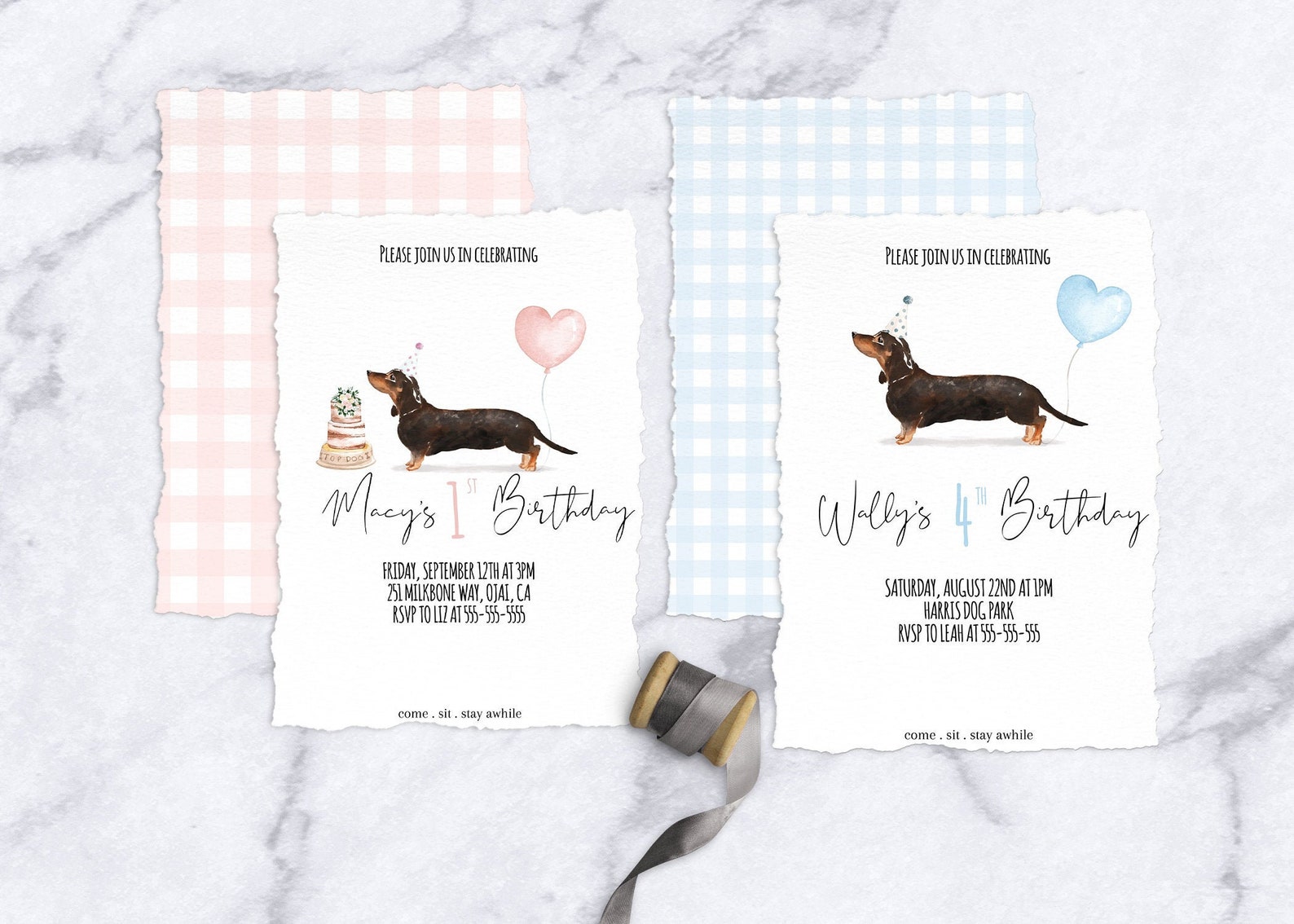 Dachshund Birthday Invitation Wiener Dog Birthday Invitation | Etsy