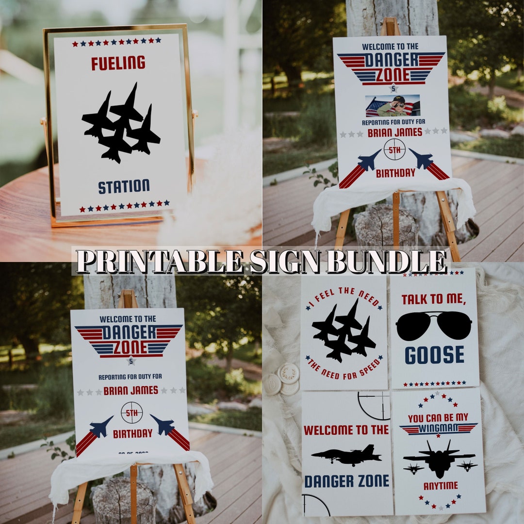 Airplane Theme Birthday Sign - Fighter Pilot Birthday Welcome Sign ...