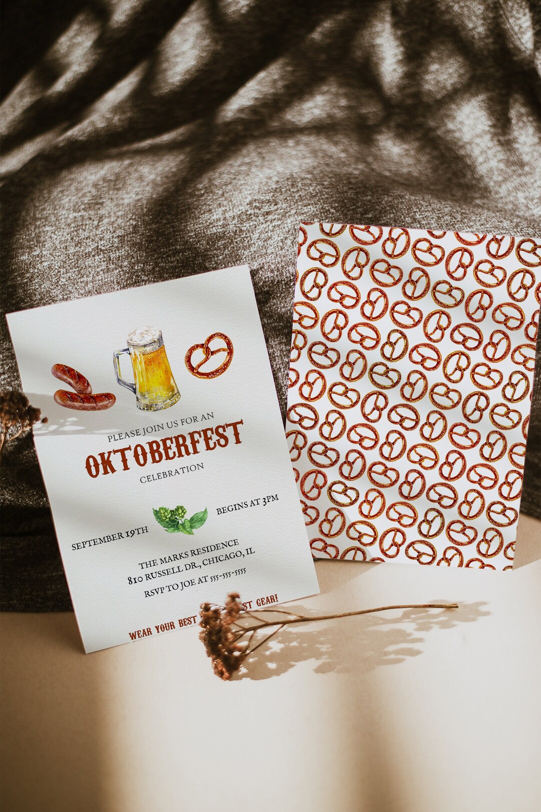 Oktoberfest House Party Invitation - Oktoberfest Celebration Invitation ...