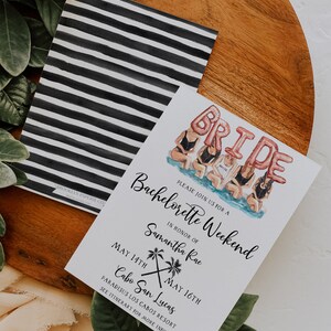 Poolside Bachelorette Party Invitation - Resort Bachelorette Weekend ...