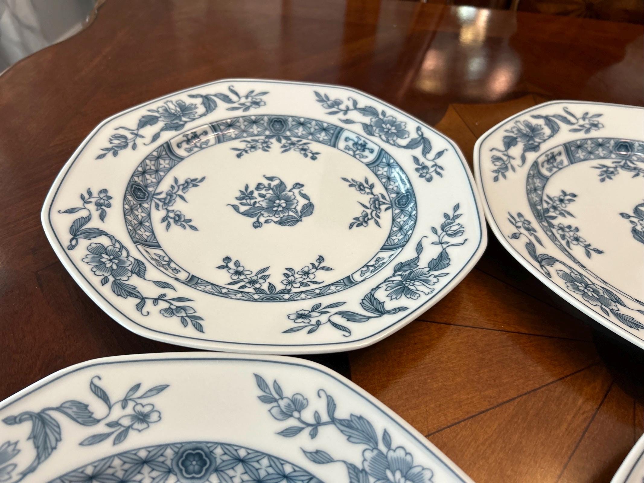 Set of 4 Heinrich Germany China Blue by Villeroy & Boch Dinner Plates ...