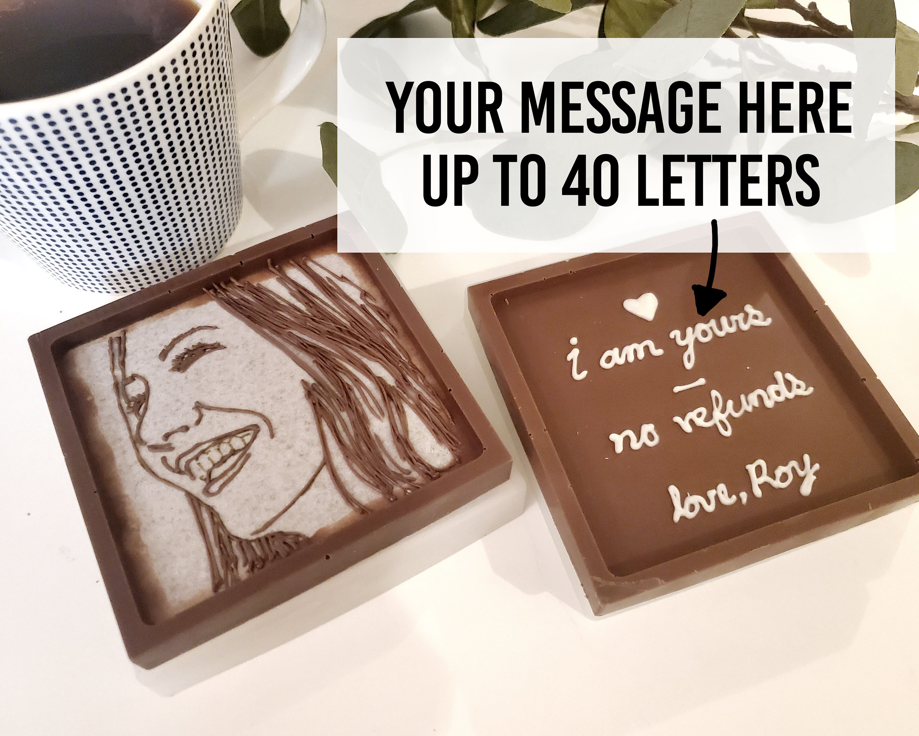 Set of Portrait Chocolate and Letter Chocolate, Custom Portrait ...