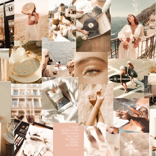Beige Wall Collage Kit Tan Aesthetic DIGITAL Prints Wall - Etsy