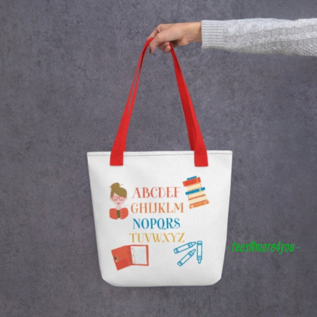 ABC Tote Bag,alphabet Tote,teacher Bag,book Teacher Tote, Gift for ...