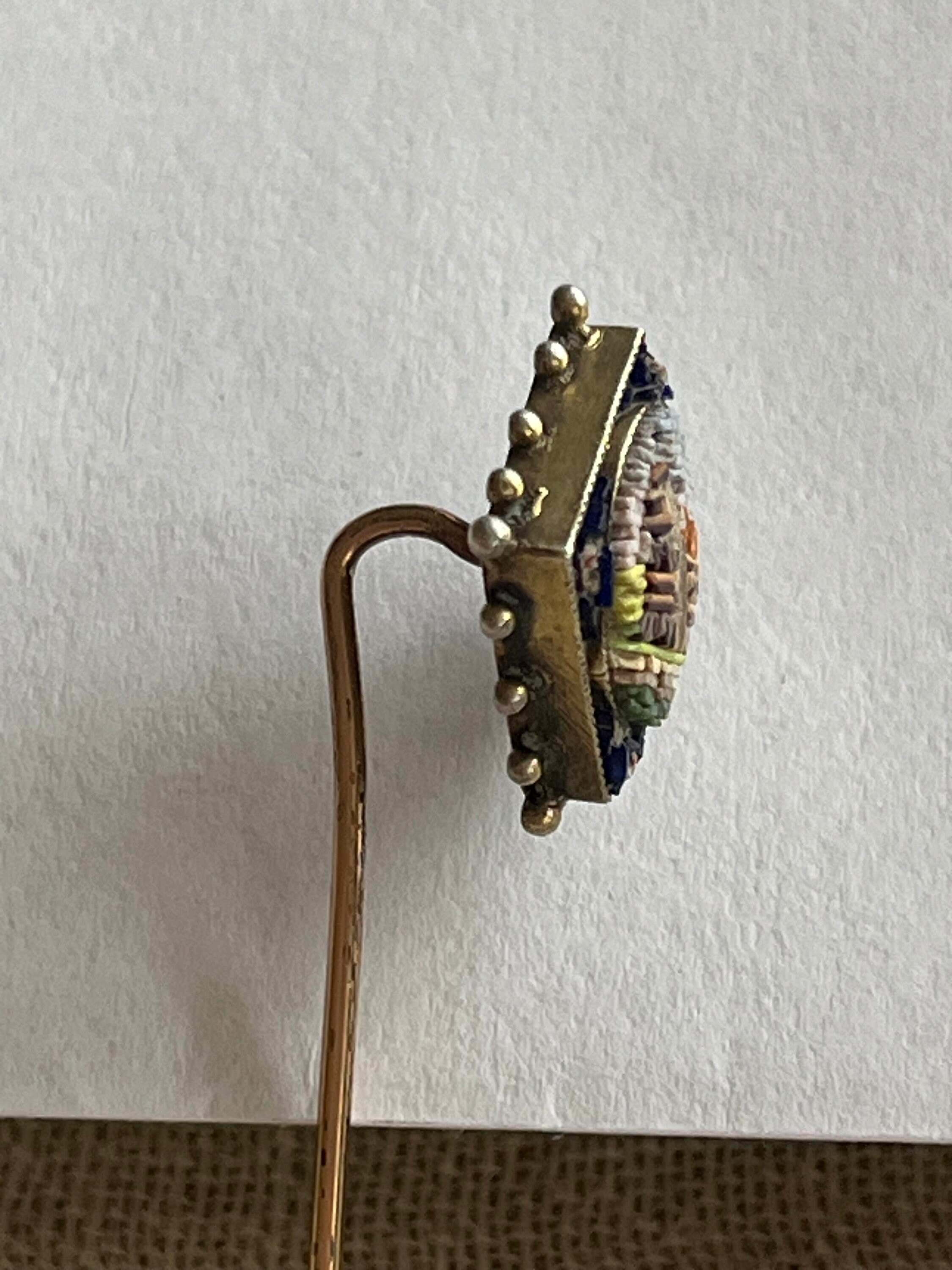 Antique Micromosaic Roman Colosseum Stick Pin - Etsy
