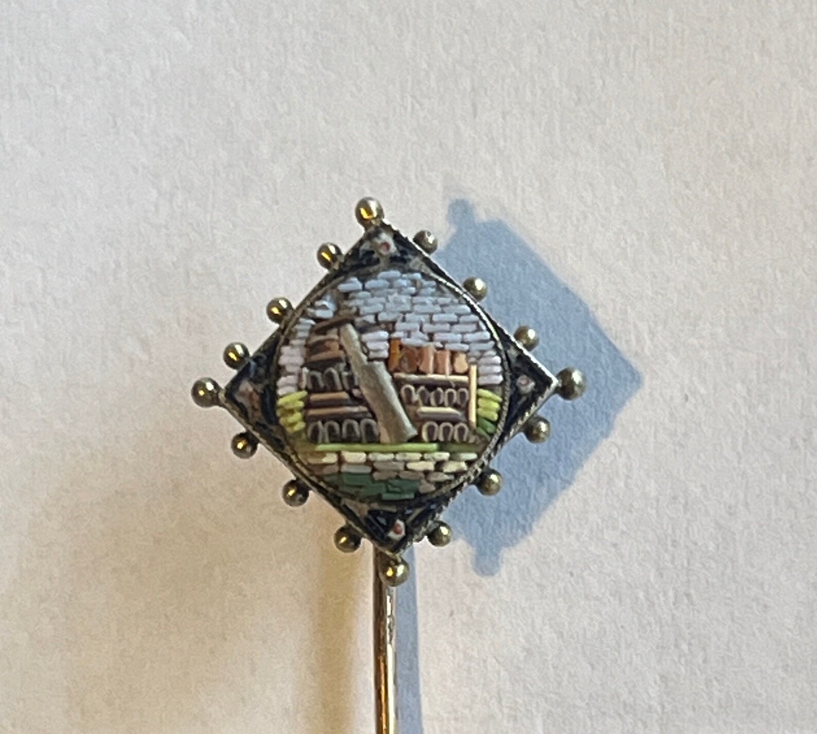 Antique Micromosaic Roman Colosseum Stick Pin - Etsy