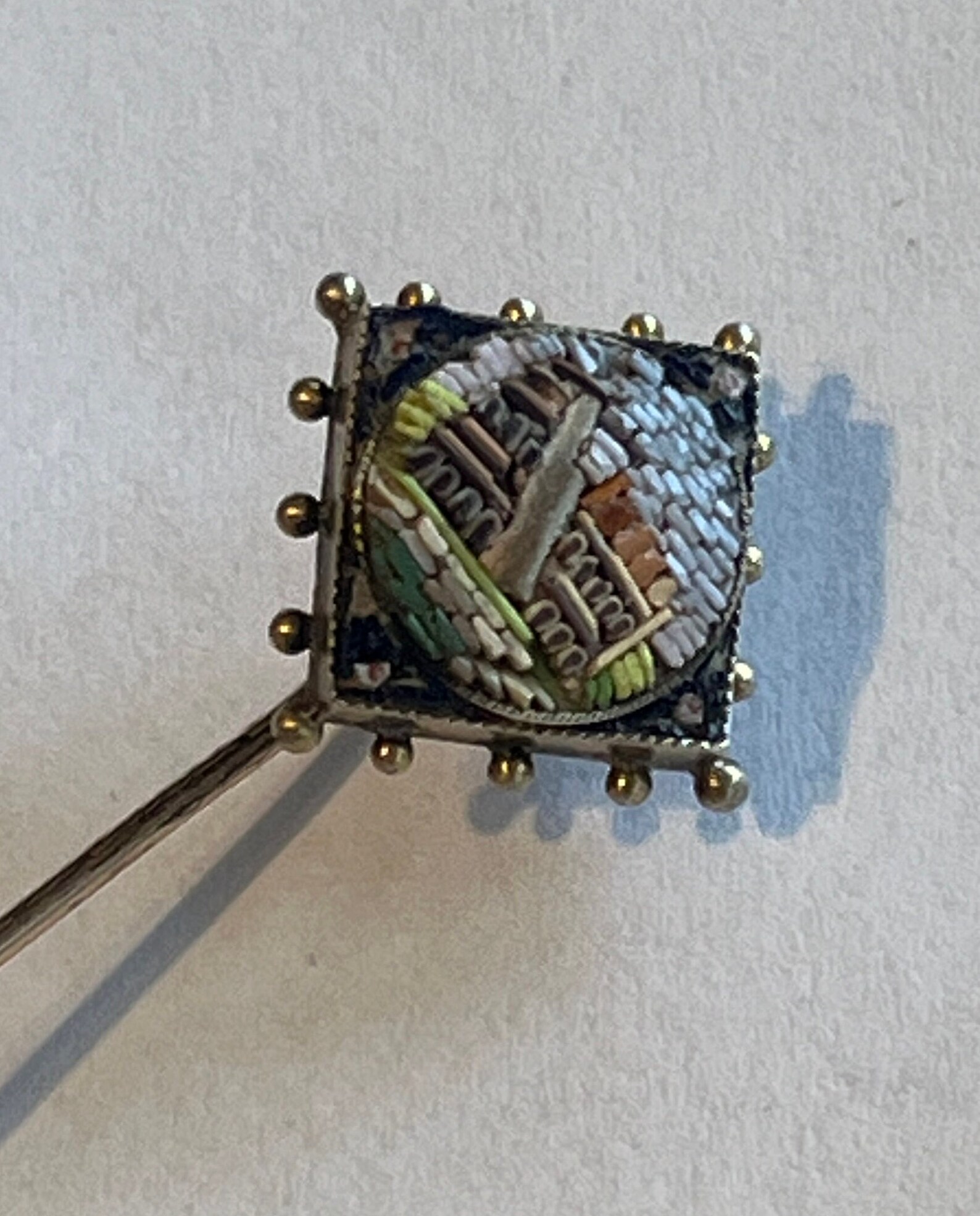 Antique Micromosaic Roman Colosseum Stick Pin - Etsy