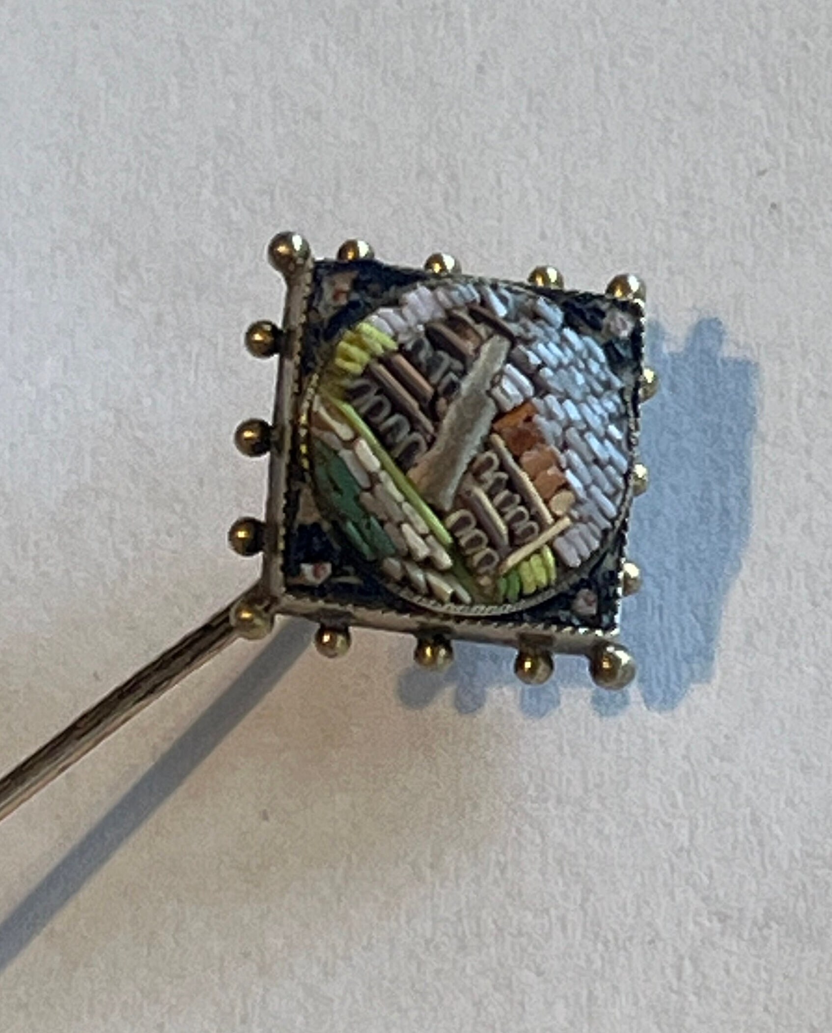 Antique Micromosaic Roman Colosseum Stick Pin - Etsy