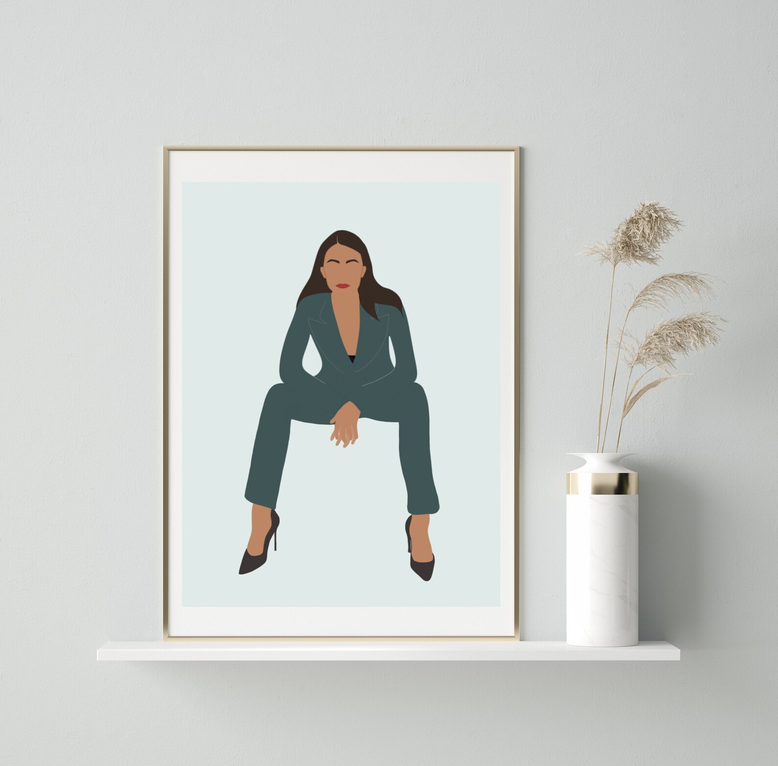 AOC Digital Print - Alexandria Ocasio Cortez Poster - AOC Print Wall ...