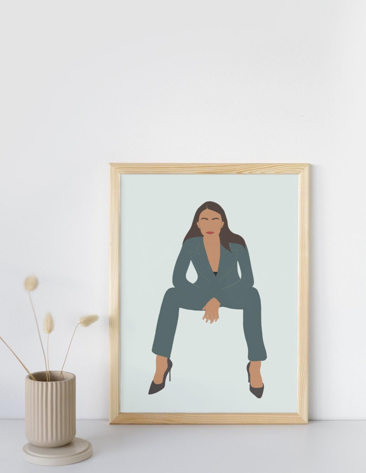 AOC Digital Print - Alexandria Ocasio Cortez Poster - AOC Print Wall ...