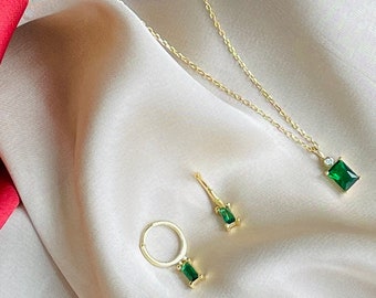 Green Jewelry Set | Etsy