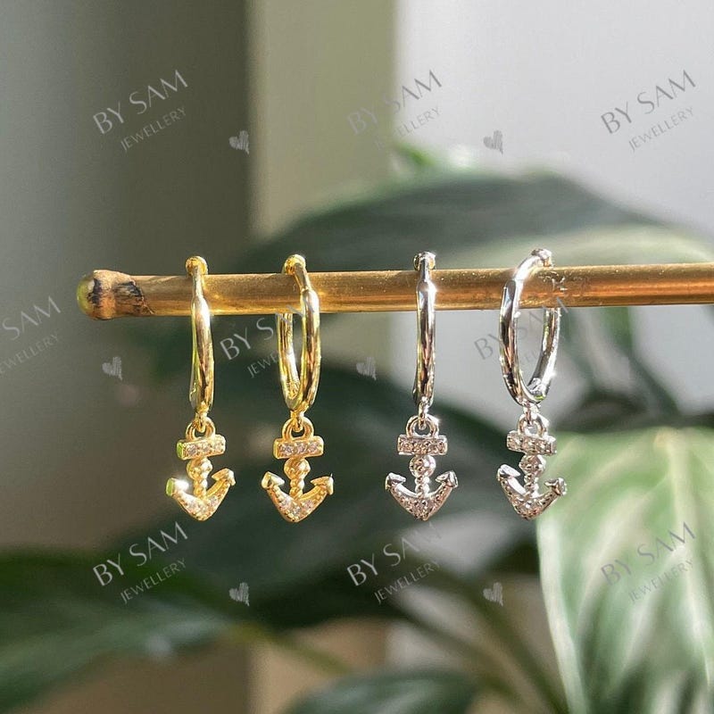Anchor Earrings - Etsy