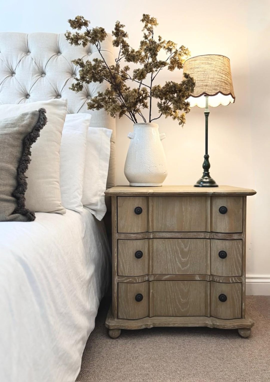Large Oak Bedside Table - Etsy UK