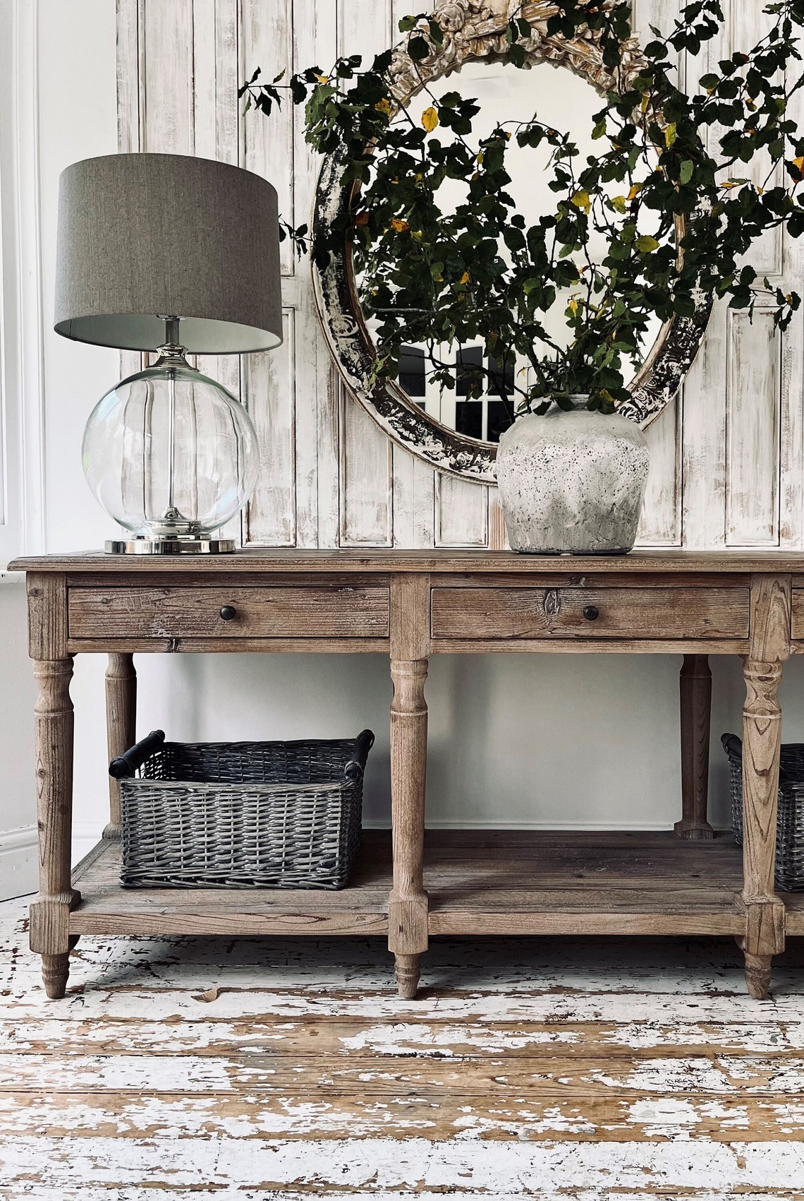 Large Three Drawer Console Table - Etsy