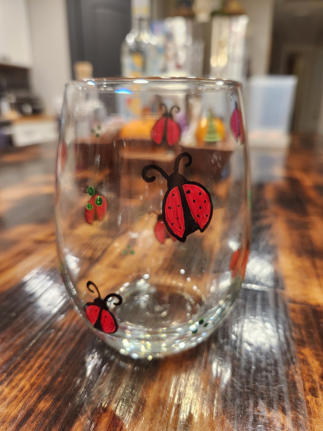 Ladybug Stemless Wine Glass - Etsy
