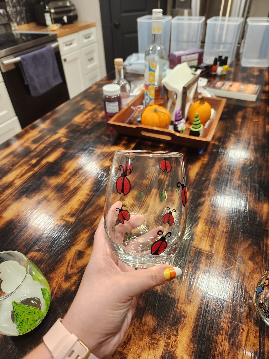 Ladybug Stemless Wine Glass - Etsy
