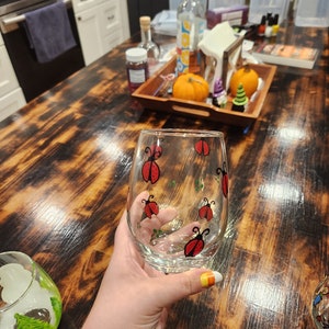 Ladybug Stemless Wine Glass - Etsy
