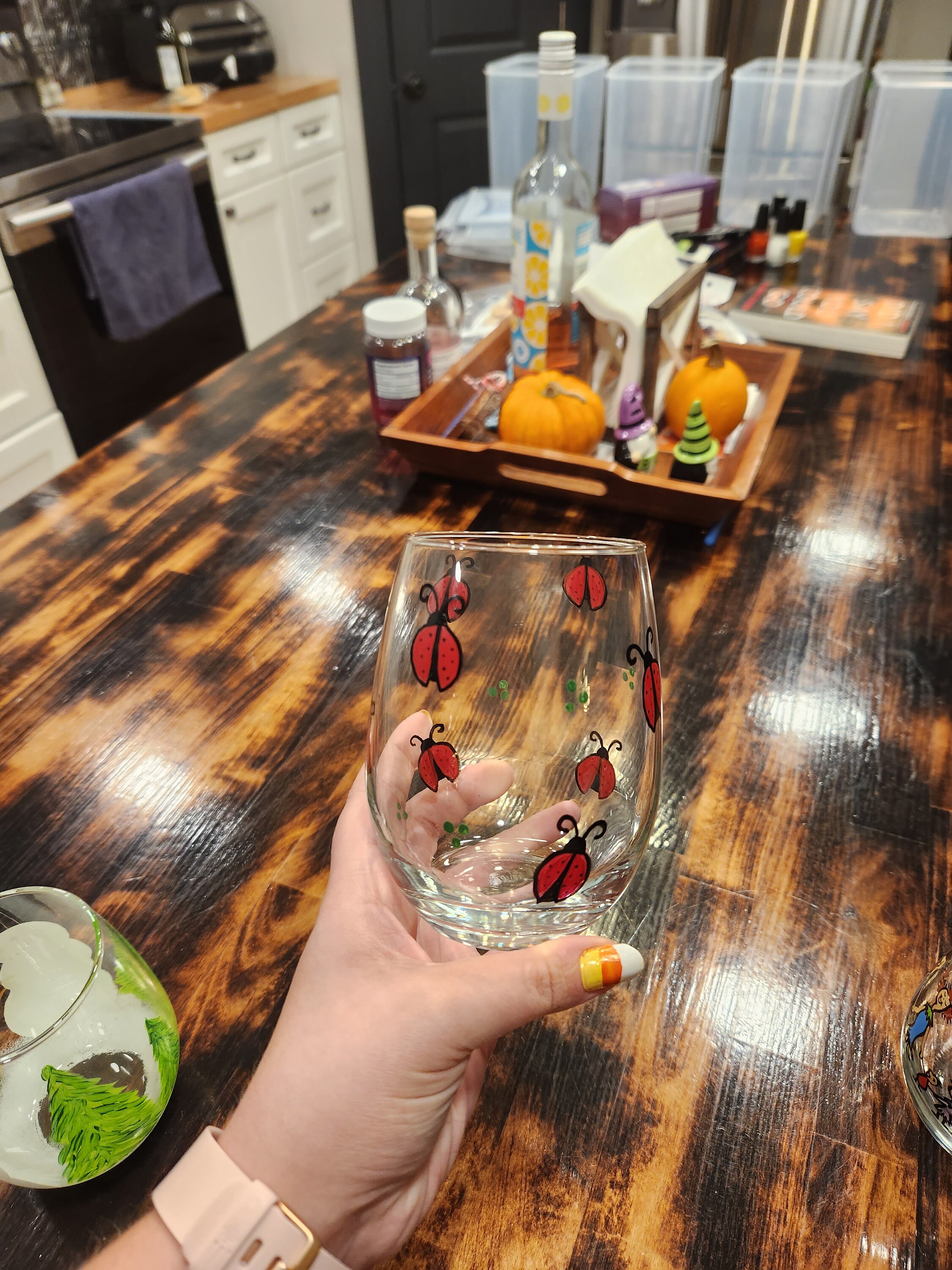 Ladybug Stemless Wine Glass - Etsy