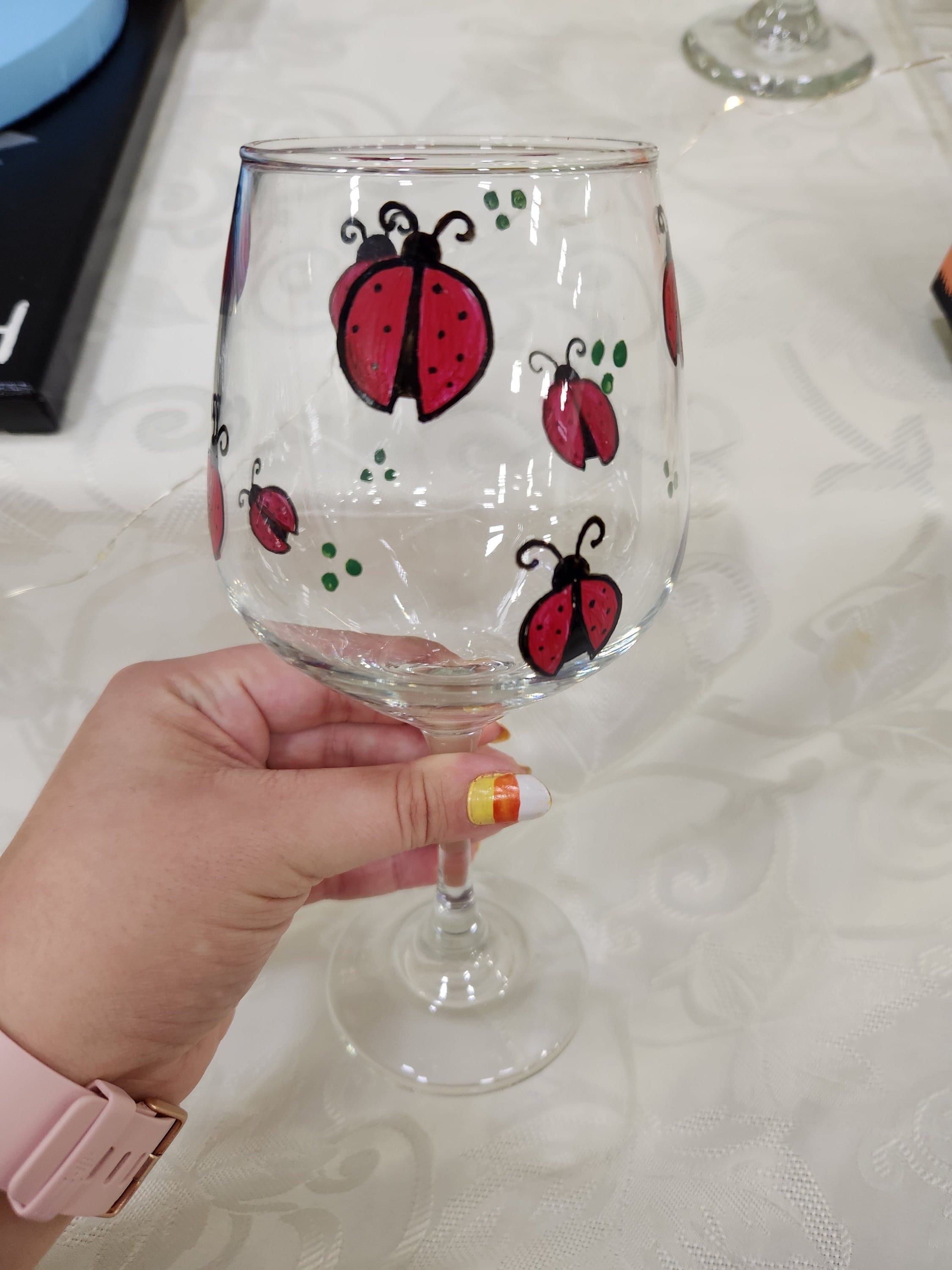 Ladybug Wine Glass Drinking Glass Wine Lover Gift - Etsy