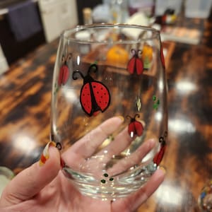 Ladybug Stemless Wine Glass - Etsy