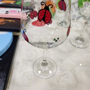 Ladybug Wine Glass Drinking Glass Wine Lover Gift - Etsy