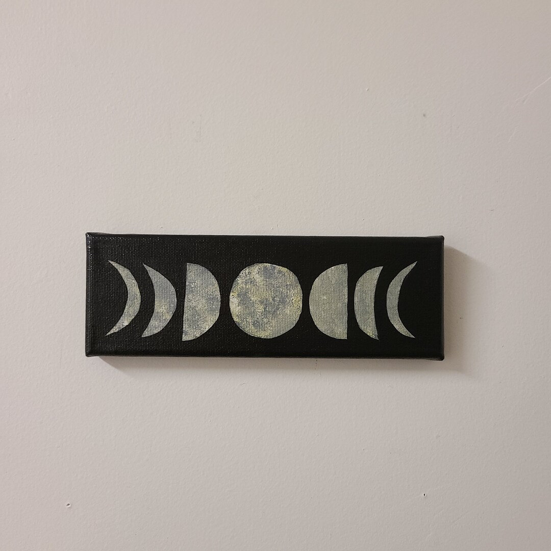 Moon Phases Handmade Canvas Painting Wall Decor - Etsy