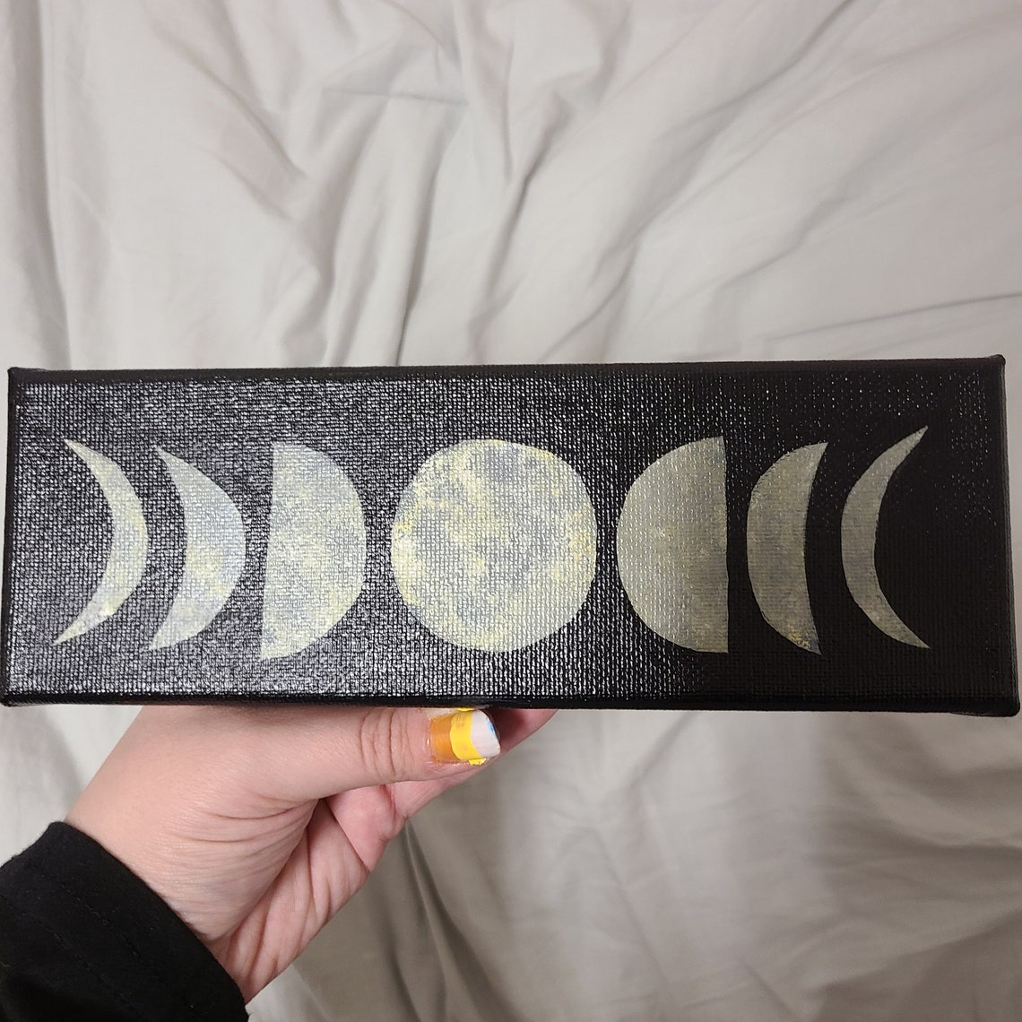 Moon Phases Handmade Canvas Painting Wall Decor - Etsy
