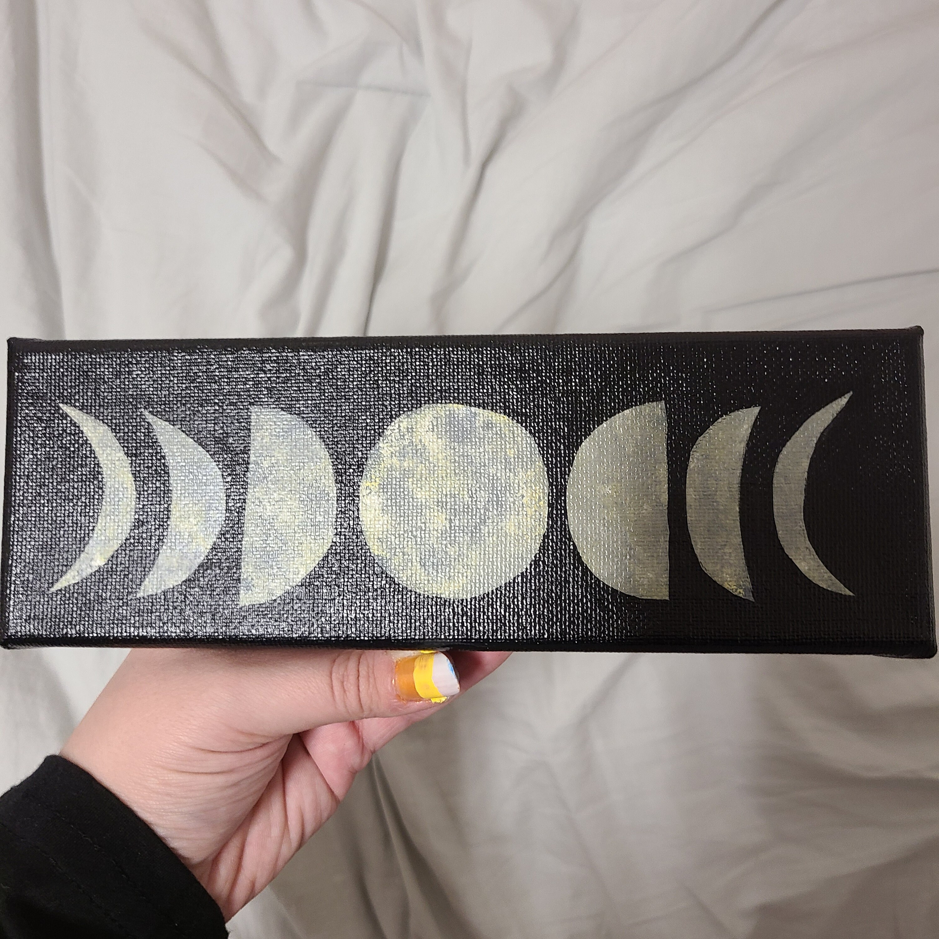 Moon Phases Handmade Canvas Painting Wall Decor - Etsy