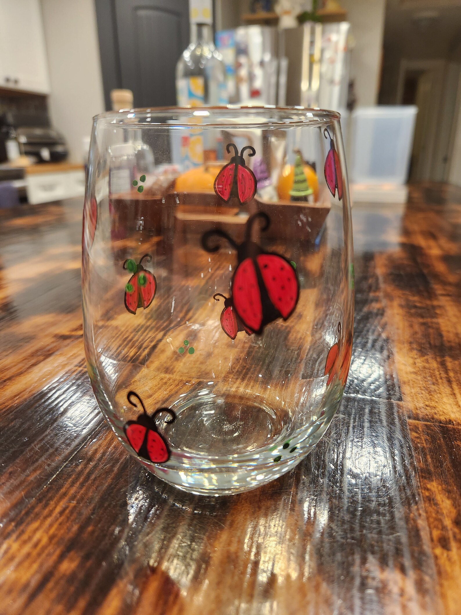 Ladybug Stemless Wine Glass - Etsy
